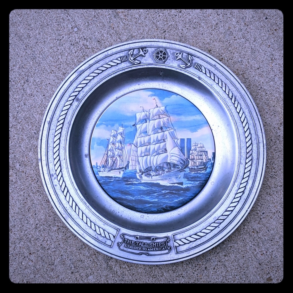 America's 200th Birthday Nautical Tall Ships Plate - Gem